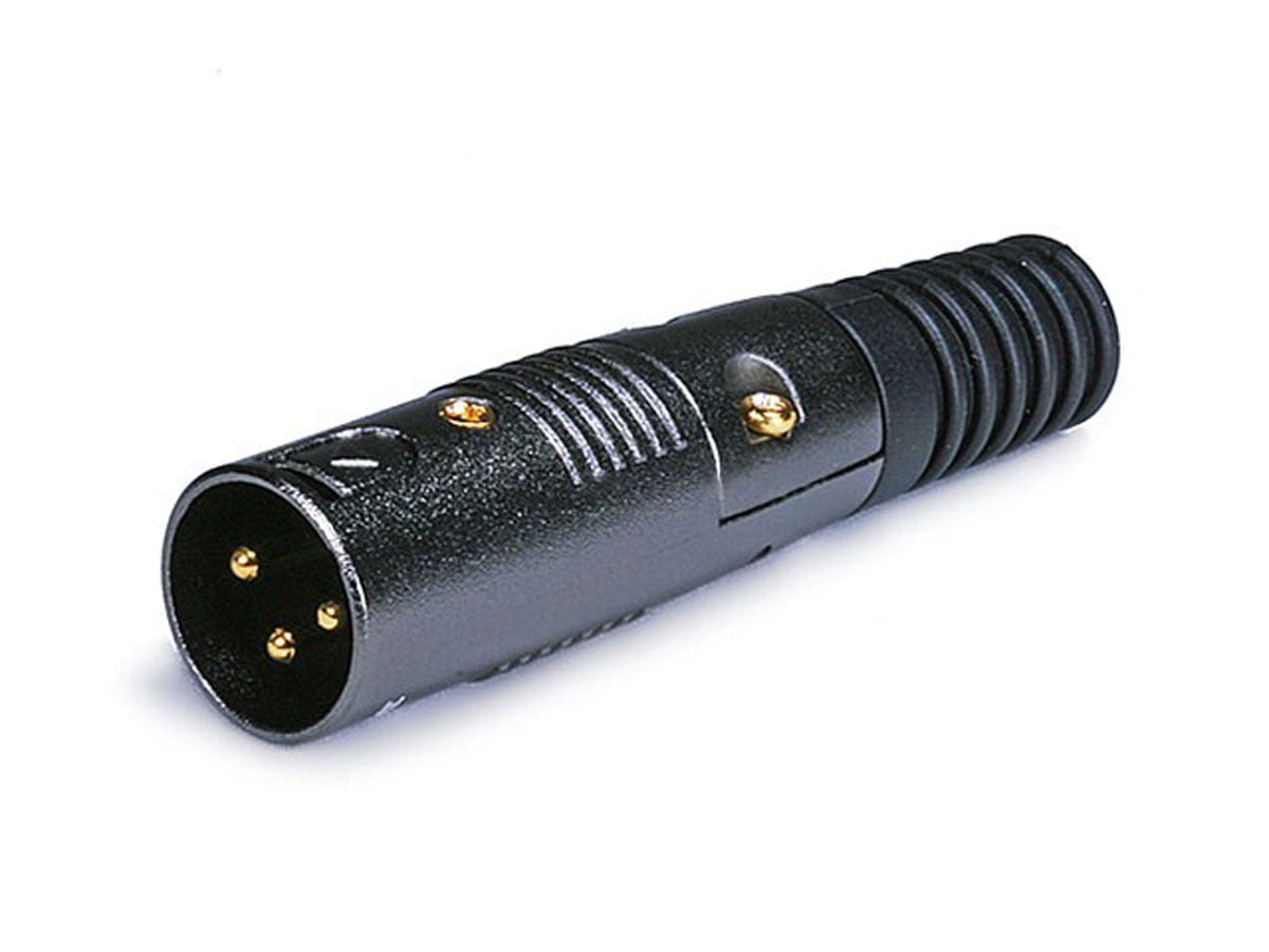Monoprice 3 Pin XLR Male Mic Connector Gold Plated Pins - Black With ...