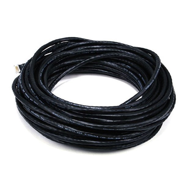 Monoprice 50' 24AWG Cat5e UTP Ethernet Network Cable Black 102158 ...