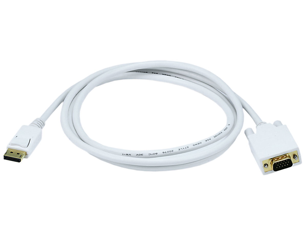 Monoprice 6ft 28AWG DisplayPort to VGA Cable White: Computer ...