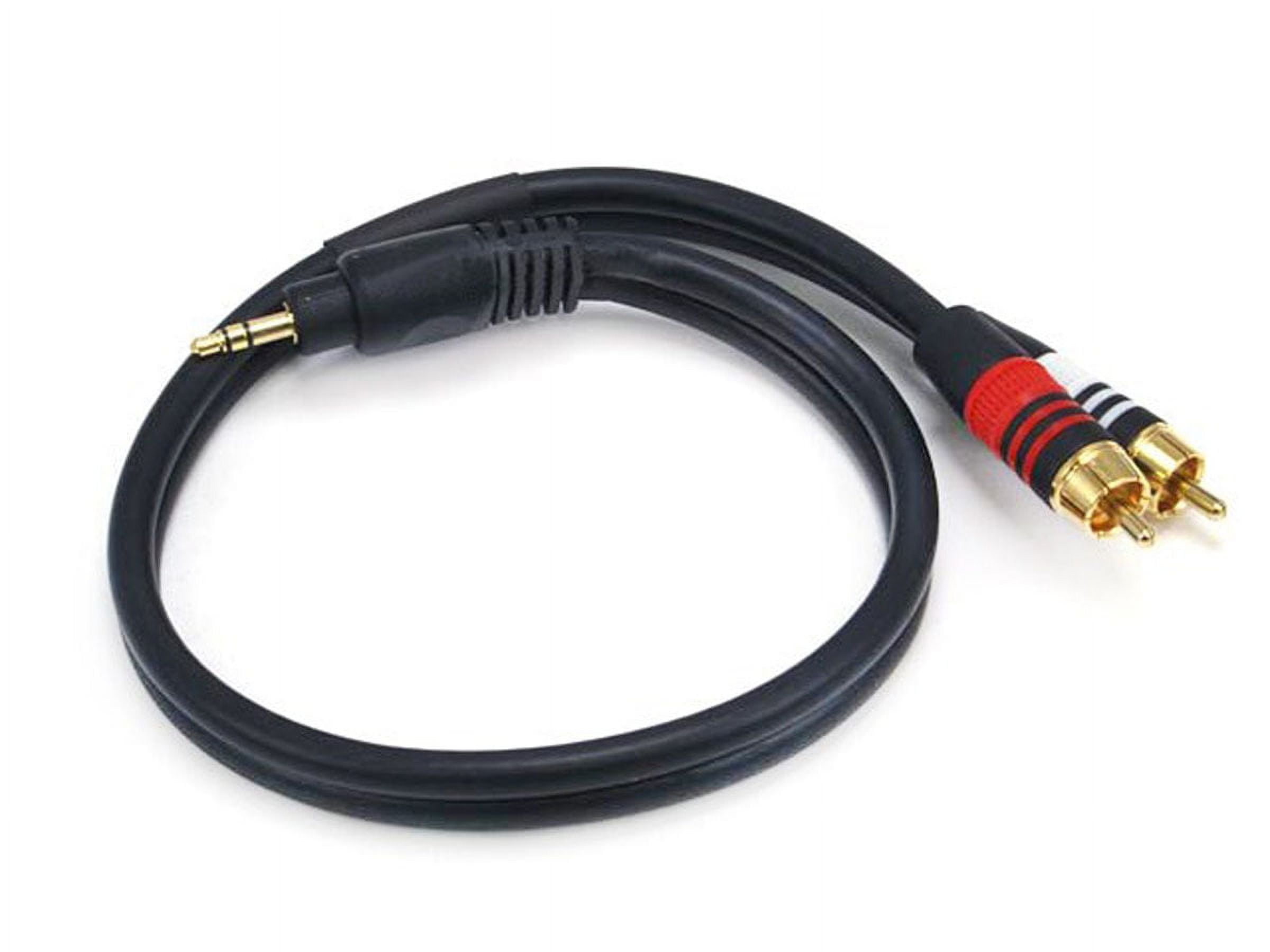 Monoprice Audio Cable - 1.5 Feet - Black | Premium Stereo Male to 2RCA ...