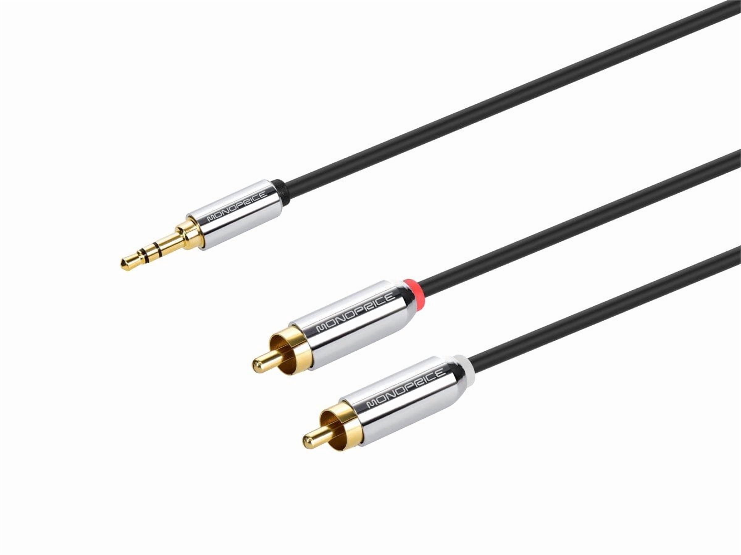 Monoprice Audio Cable - 6 Feet - Black | 3.5mm Stereo Male to RCA ...