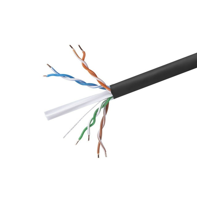 Monoprice Cat6 Ethernet Bulk Cable - 500 Feet - Black, Solid, 550MHz ...