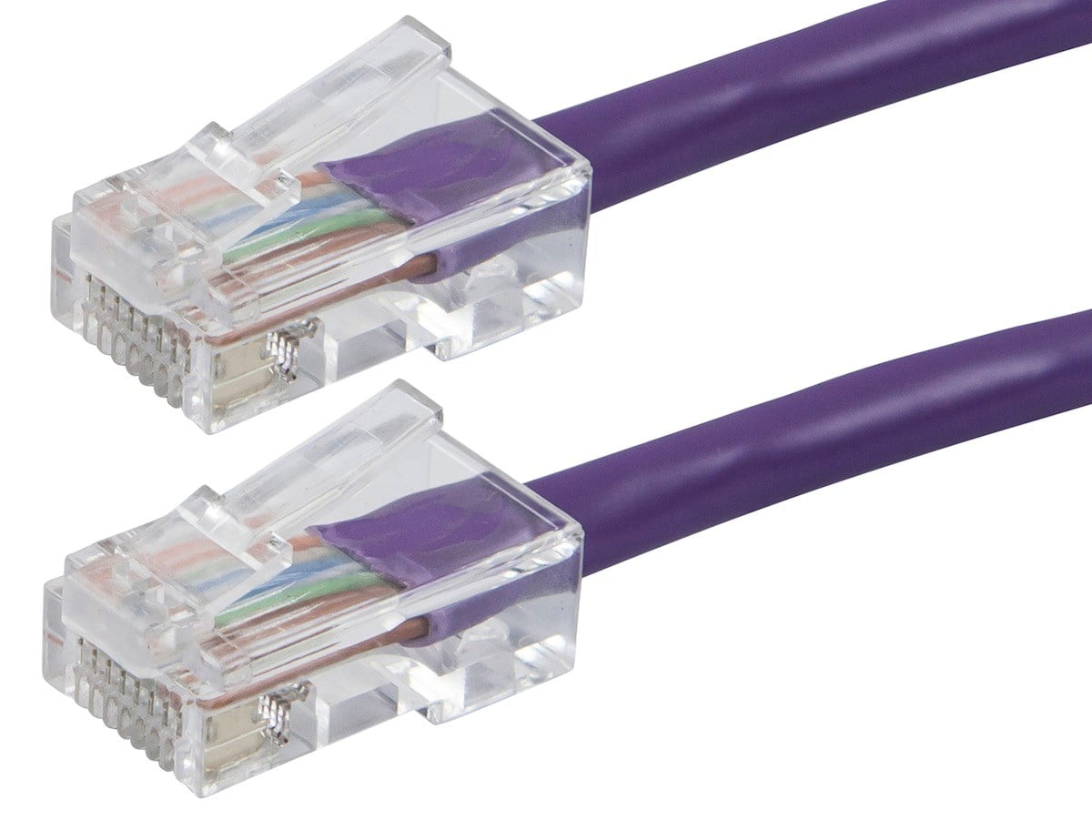 Monoprice Cat6 Ethernet Patch Cable - 2 Feet - Purple | Network Internet Cord - RJ45, Stranded ...