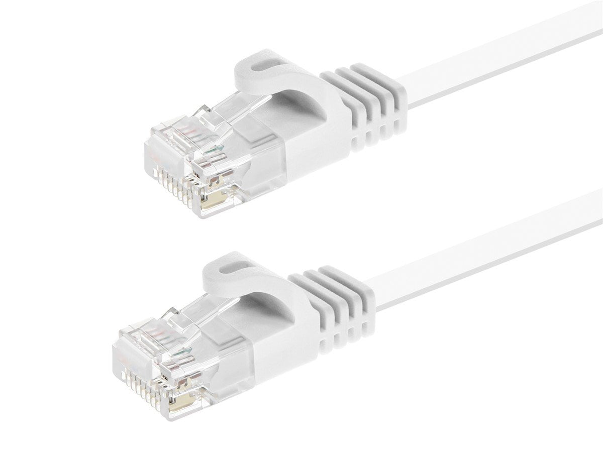 Monoprice Cat6 Ethernet Patch Cable, 25 Feet, White, Flat Design ...
