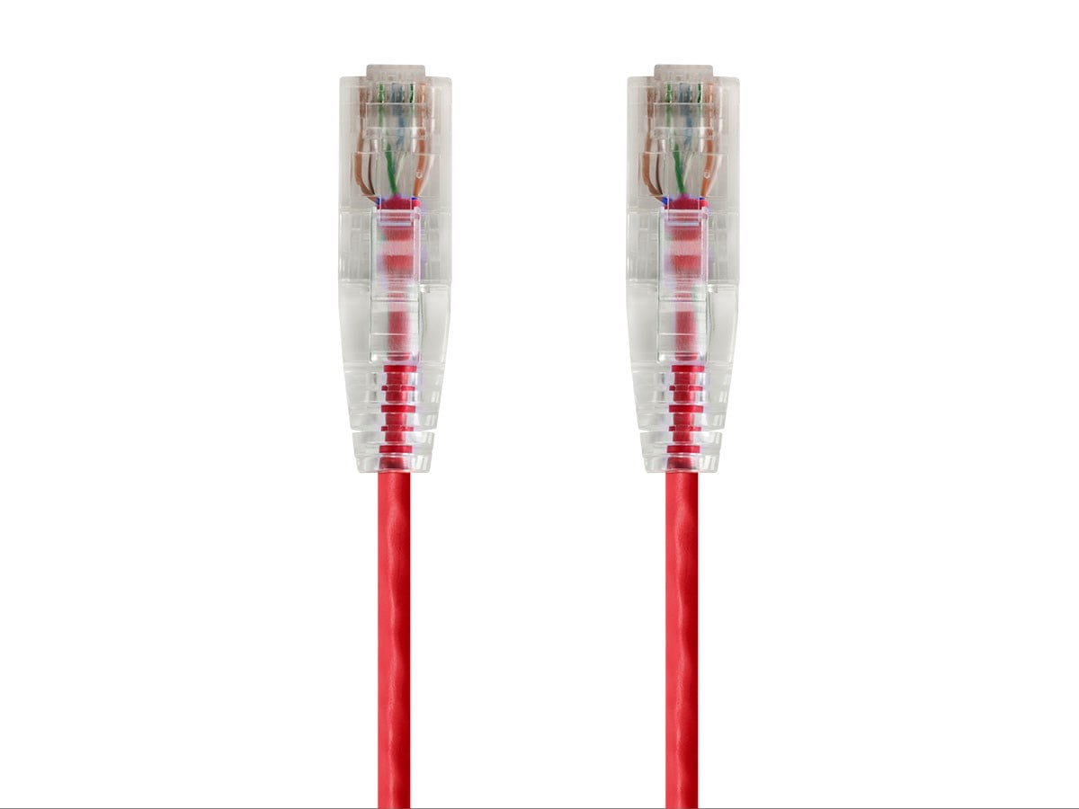 Monoprice Cat6 Ethernet Patch Cable - 5 feet - Red | Snagless RJ45 ...