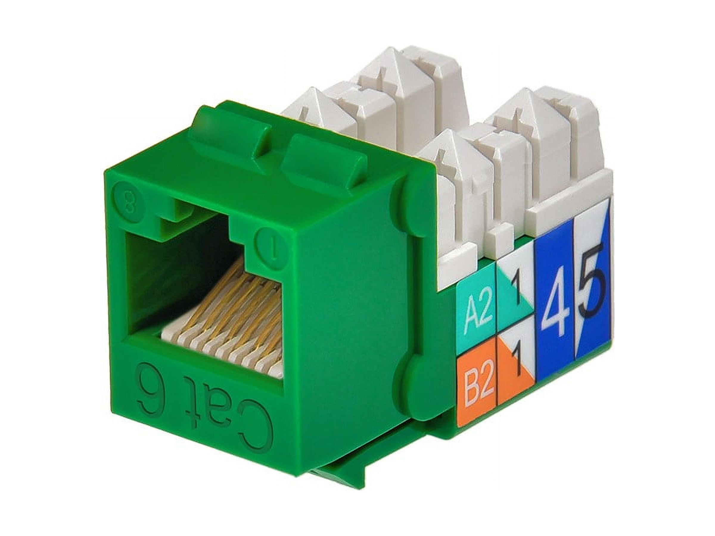 Monoprice Cat6 Punch Down Keystone Jack - Green, High Speed, Cat6 Grade ...