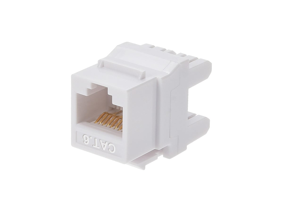 Monoprice Cat6 Punch Down Short Body 180-Degree Keystone Jack for 22 ...