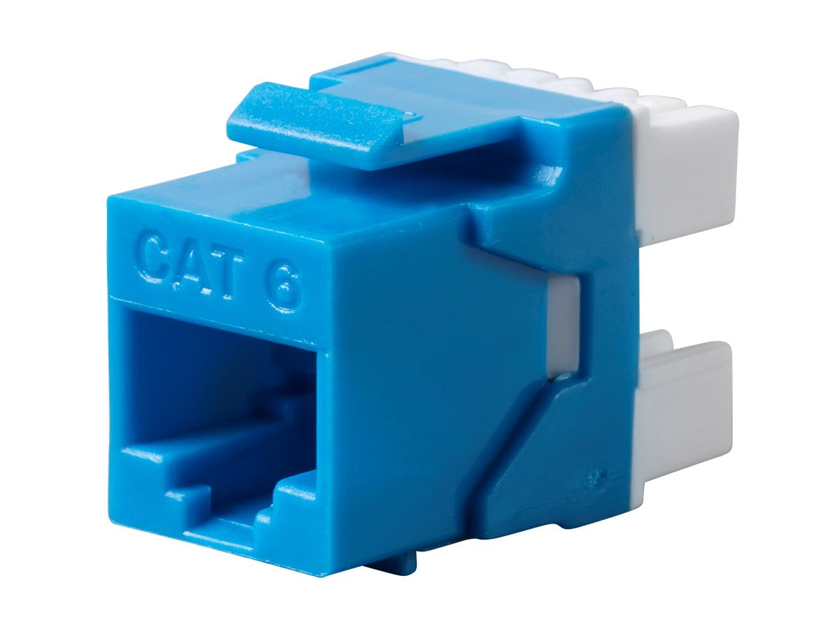 Monoprice Cat6 RJ-45 180-Degree Punch Down Keystone Dual IDC, Blue ...