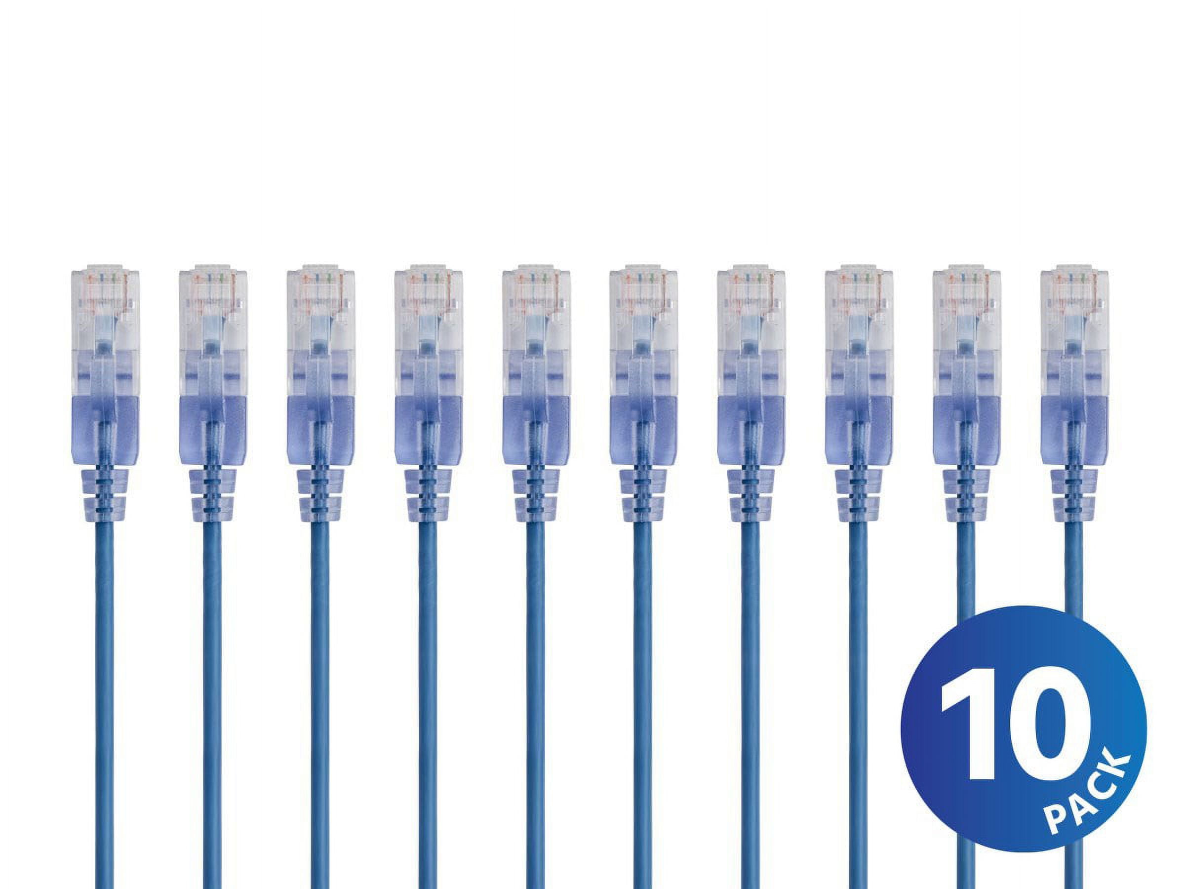 Monoprice Cat6A Ethernet Network Patch Cable - 50 Feet - Blue | 10-Pack ...