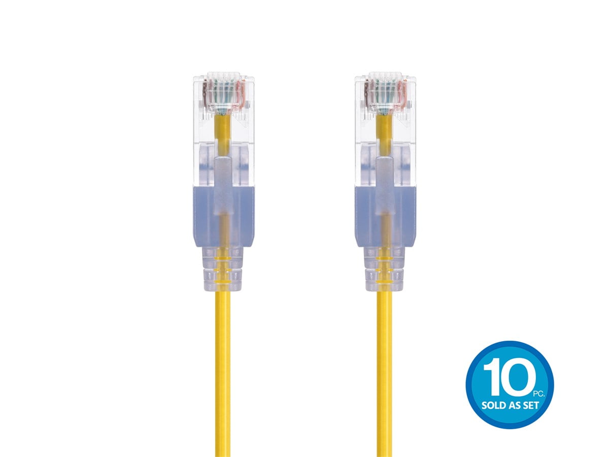 Monoprice Cat6A Ethernet Patch Cable - 5 Feet - Yellow (10 Pack ...