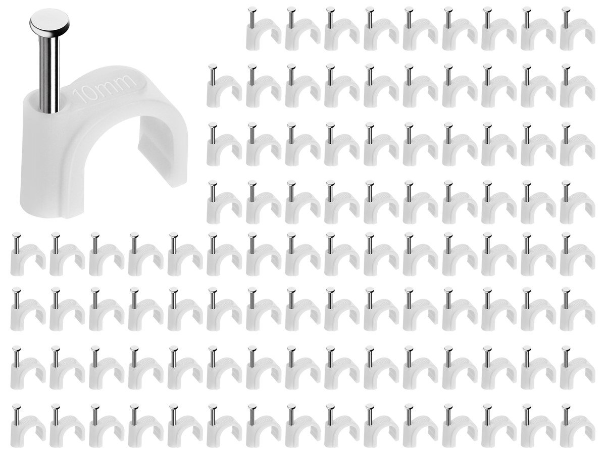 QualGear 6mm 7mm 8mm 10mm Cable Clips, Black, 400 Pack, Canister, CCX4 ...