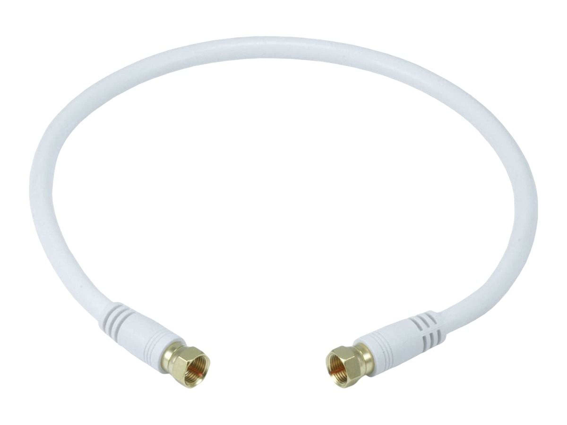 Monoprice Coaxial Cable,RG-6,18 AWG,1 ft. 6",White 5360 - Walmart ...