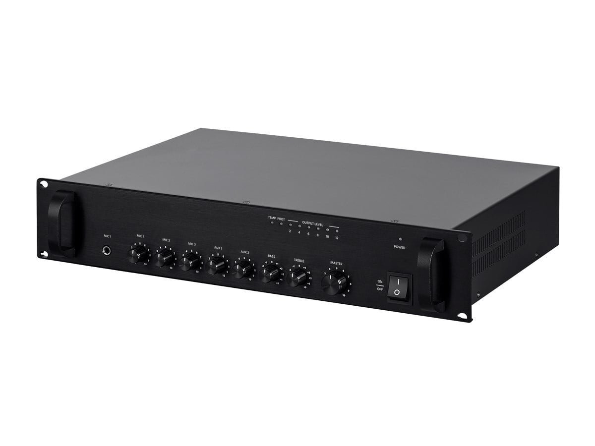 Monoprice Commercial Audio 60W 5ch 100/70V Mixer Amp with Microphone ...