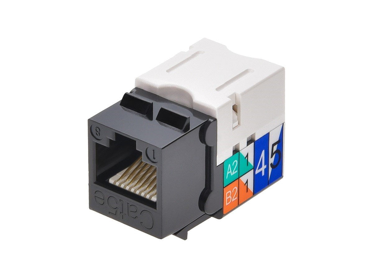 Cat5E Punch Down Keystone Jack - Black - Walmart.com