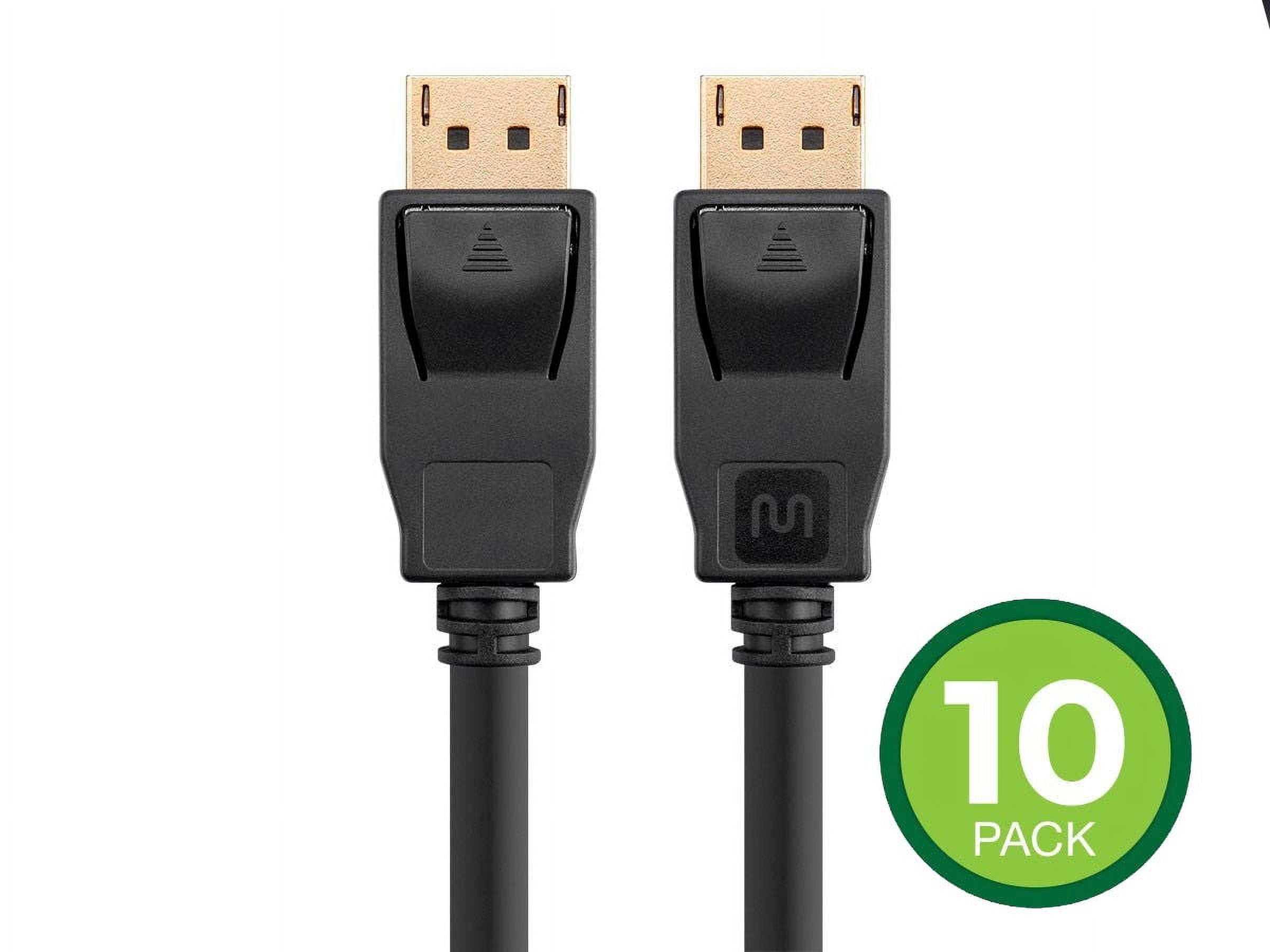 Monoprice DisplayPort 1.2a Cable, 3 Feet (10-Pack) up to 4K (3840x2160p ...