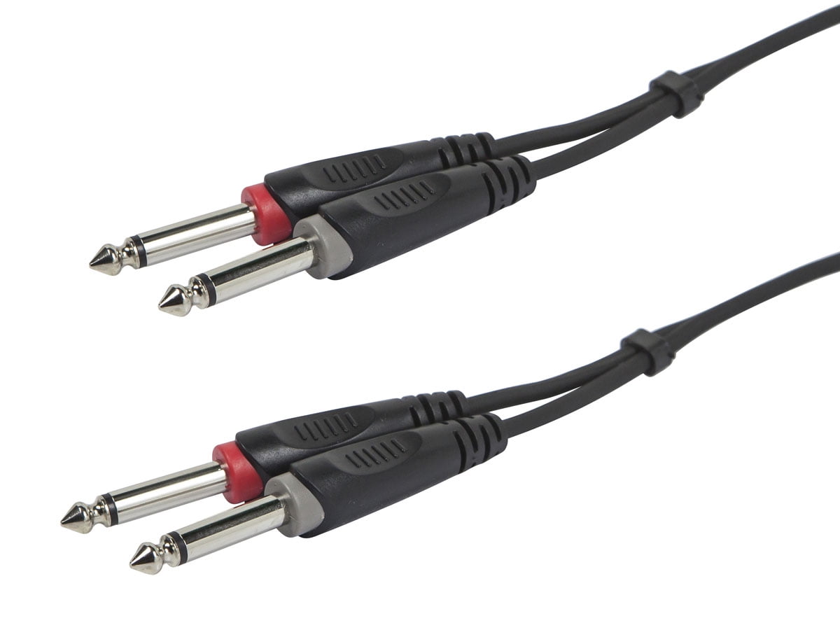 Monoprice Dual 1/4 Inch (TS) Male - 10 Feet - Instrument Cable Cord 26 ...