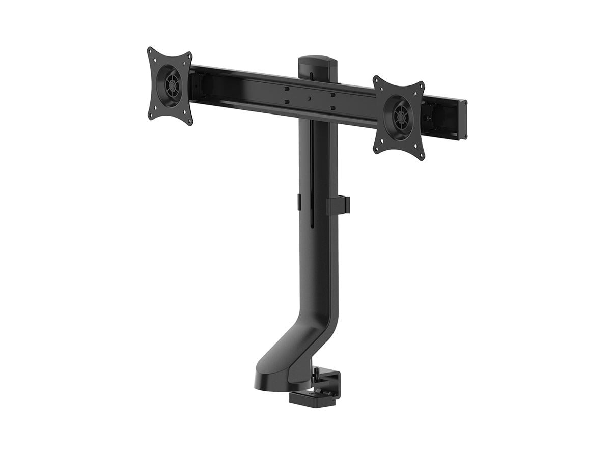 Monoprice Dual Monitor Low Profile Flat Clamp Mount - Black ...