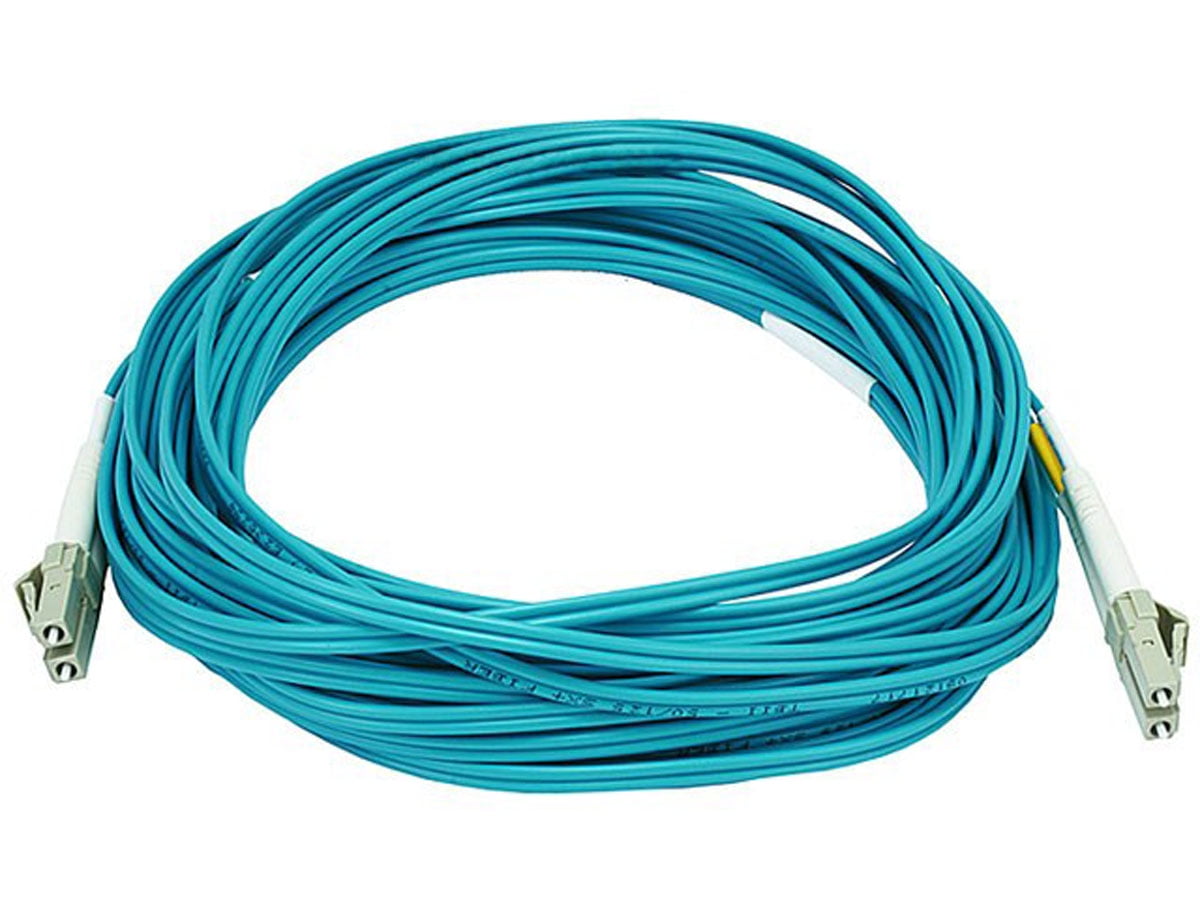Monoprice Fiber Optic Cable - 10 Meter - Aqua | LC to LC, OM3, 50/125 ...