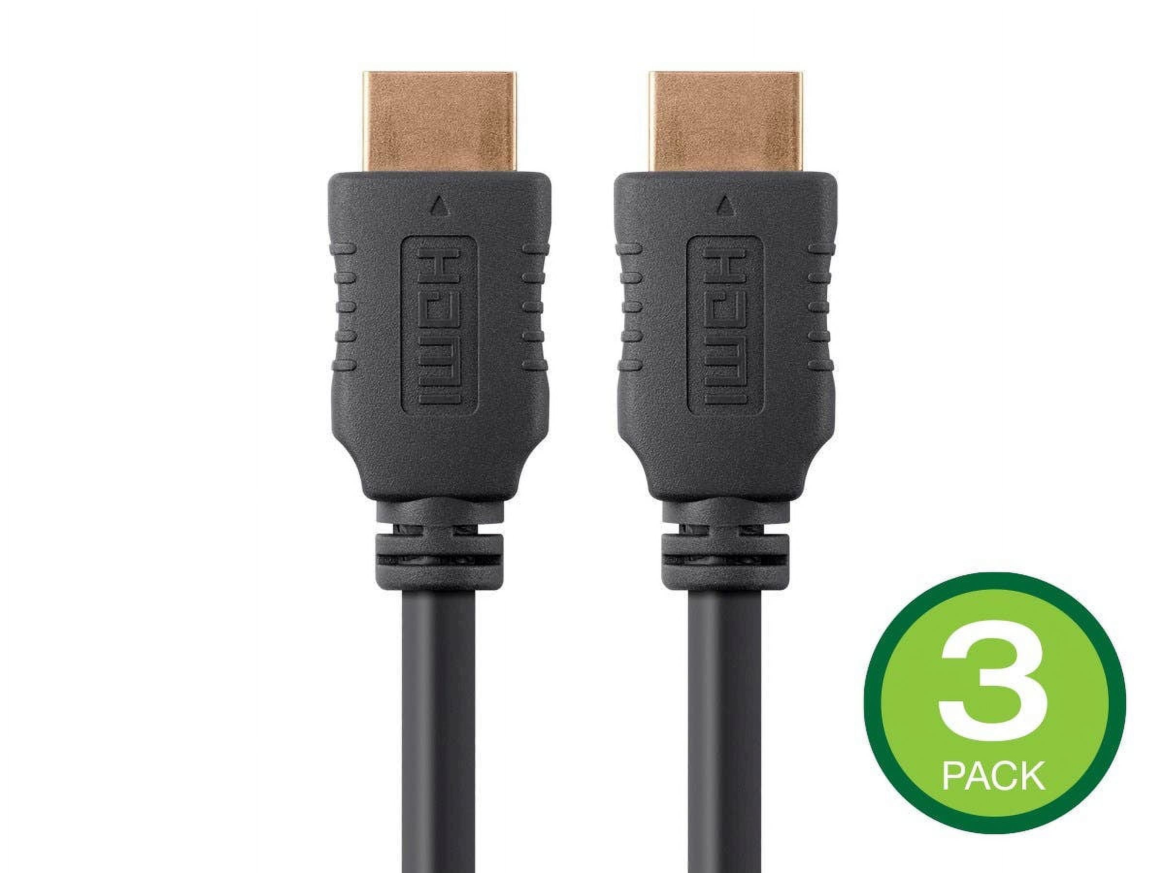 Monoprice HDMI Cable - 25 Feet - Black (3-Pack) High Speed, 4K@60Hz, HDR, 18Gbps, YCbCr 4:4:4 ...
