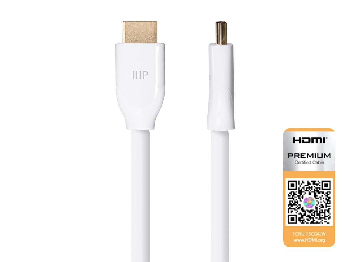 Monoprice HDMI Cable - 3 Feet - White | Certified Premium, High Speed ...
