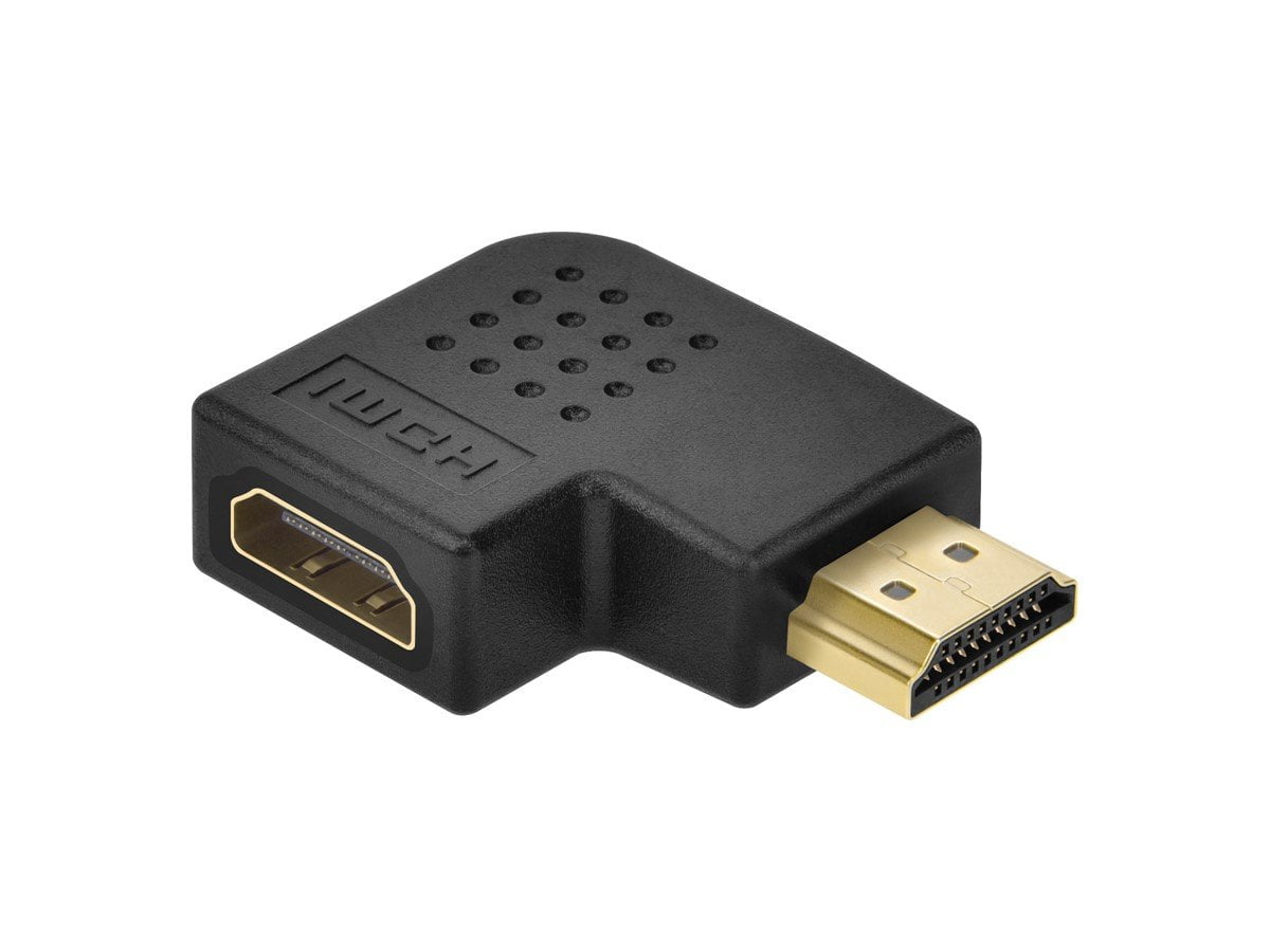 Monoprice HDMI Right Angle Port Saver Adapter (Male to Female), 90 ...