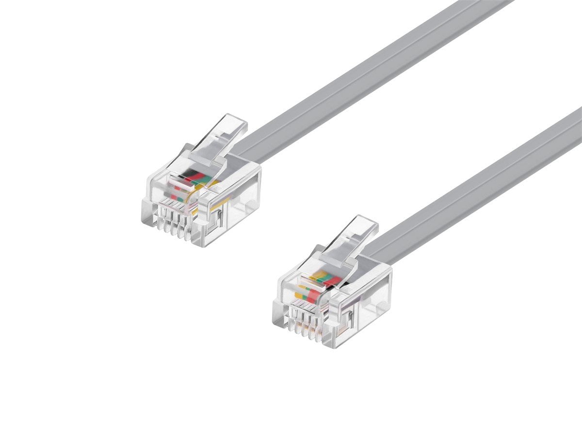 Monoprice Landline Telephone Cable - 7 Feet - RJ11(6P4C) Reverse for ...
