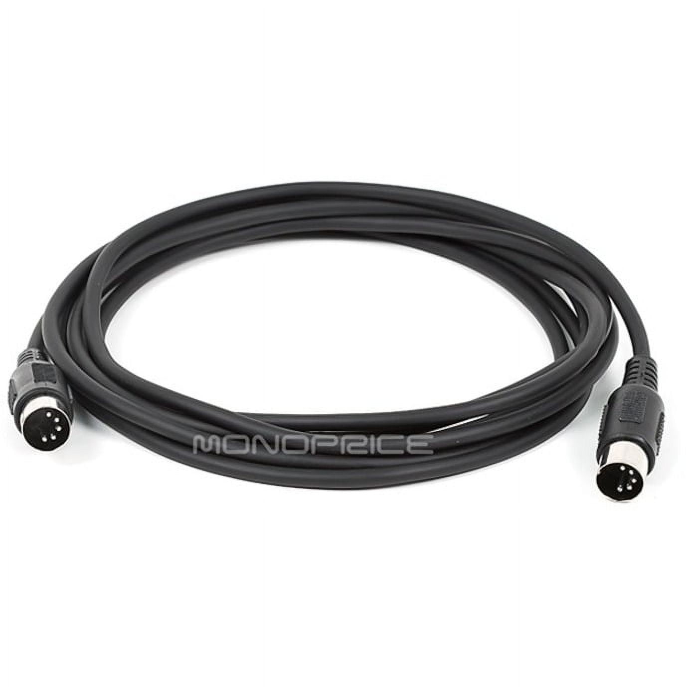 Monoprice MIDI Cable - 10 Feet - Black With Keyed 5-pin DIN Connector ...