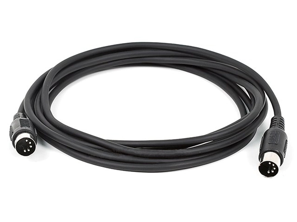 Monoprice MIDI Cable - 10 Feet - Black With Keyed 5-pin DIN Connector ...