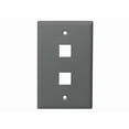 Monoprice Mid-Size Keystone Plate 2 Port, Gray, UL - Walmart.com