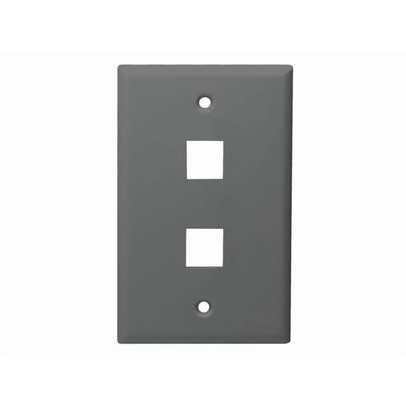 Monoprice Mid-Size Keystone Plate 2 Port, Gray, UL - Walmart.com