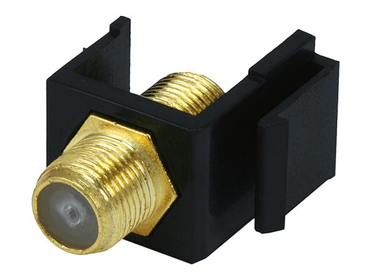 Modular F-Type Female Coupler Keystone Jack - Black - Walmart.com