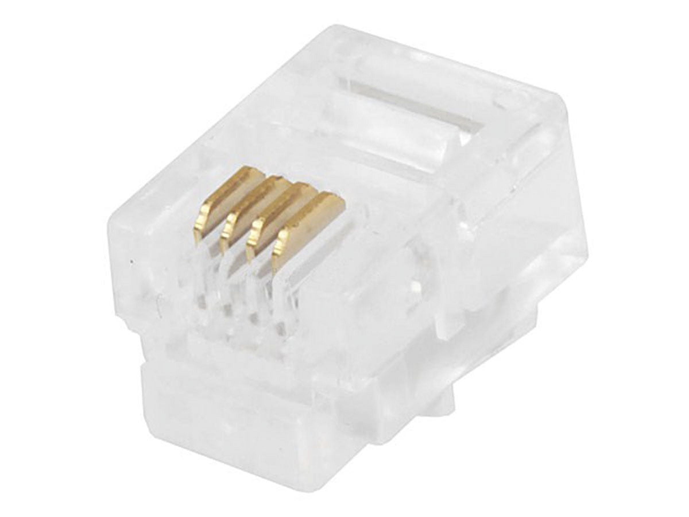 Monoprice 50-pcs RJ11 6P4C Plug for Round Solid Cable - Walmart.com