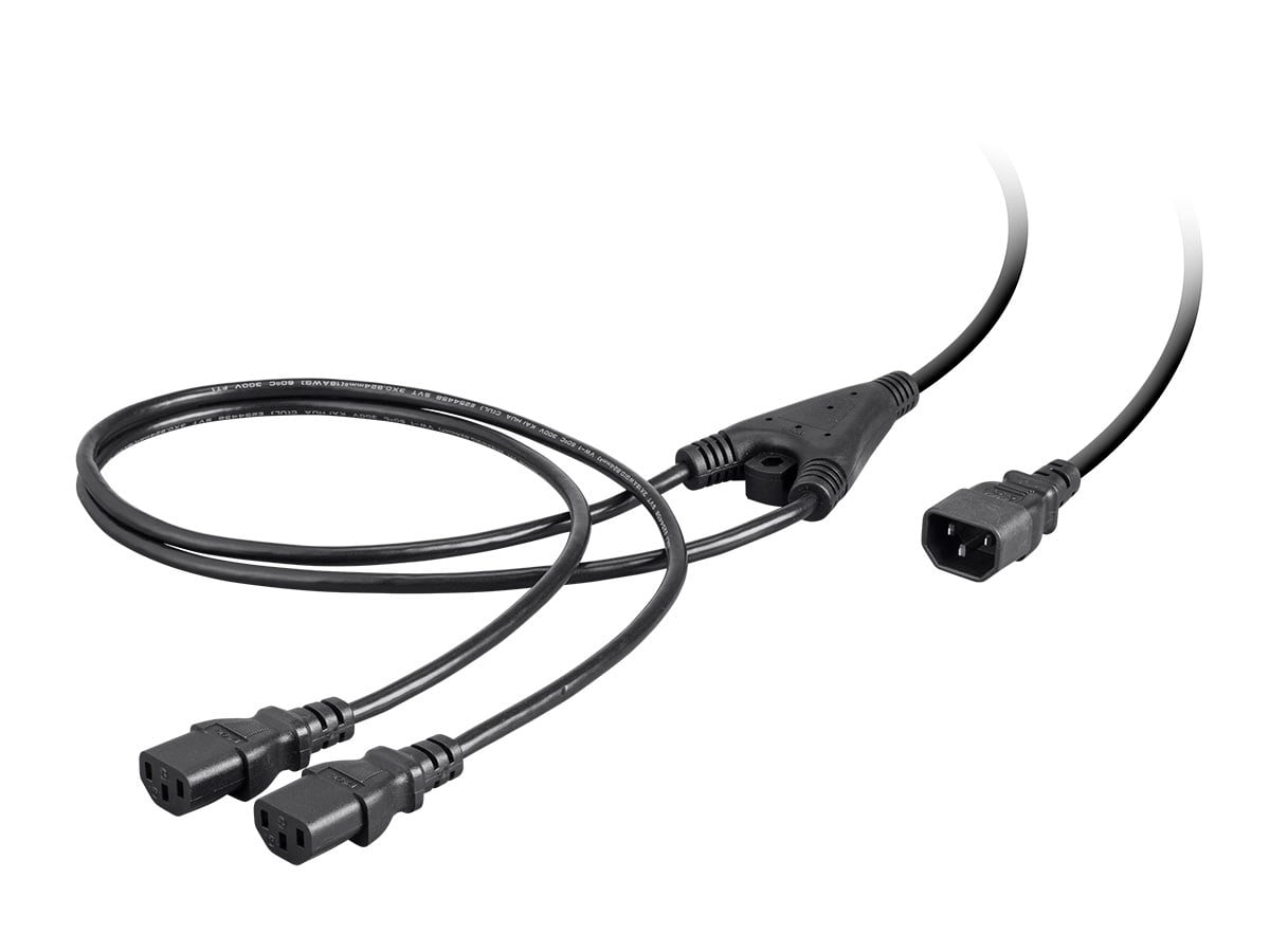 Monoprice Power Cord Splitter - 6 Feet - Black | IEC 60320 C14 to 2x IEC 60320 C13, 18AWG, 10A ...