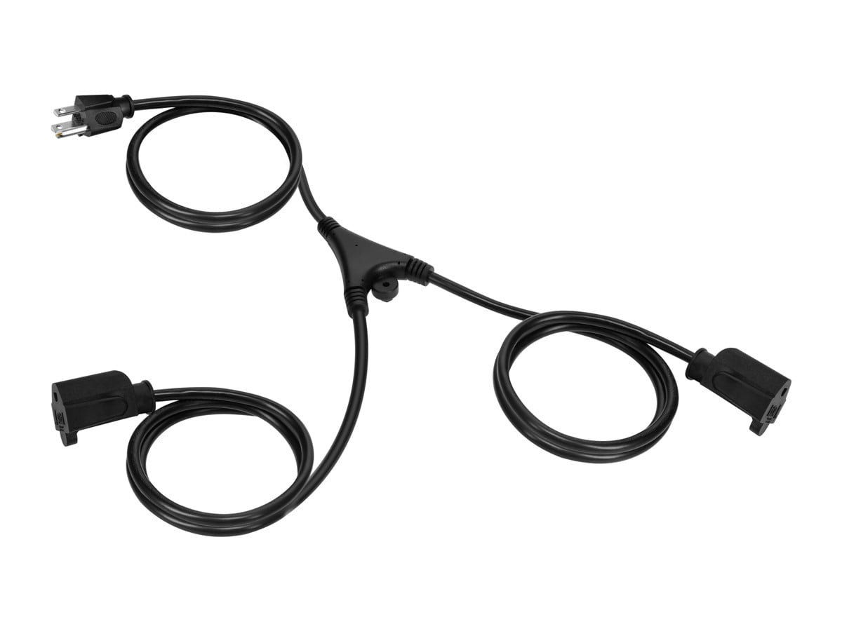 Monoprice Power Cord Splitter - 6 Feet - Black | NEMA 5-15P to 2x NEMA 5-15R, 16AWG, 13A, SJT ...