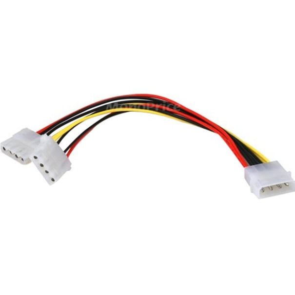 Monoprice Power Splitter Cable - 0.67 Feet - Molex 4-Pin 5.25 Male to ...