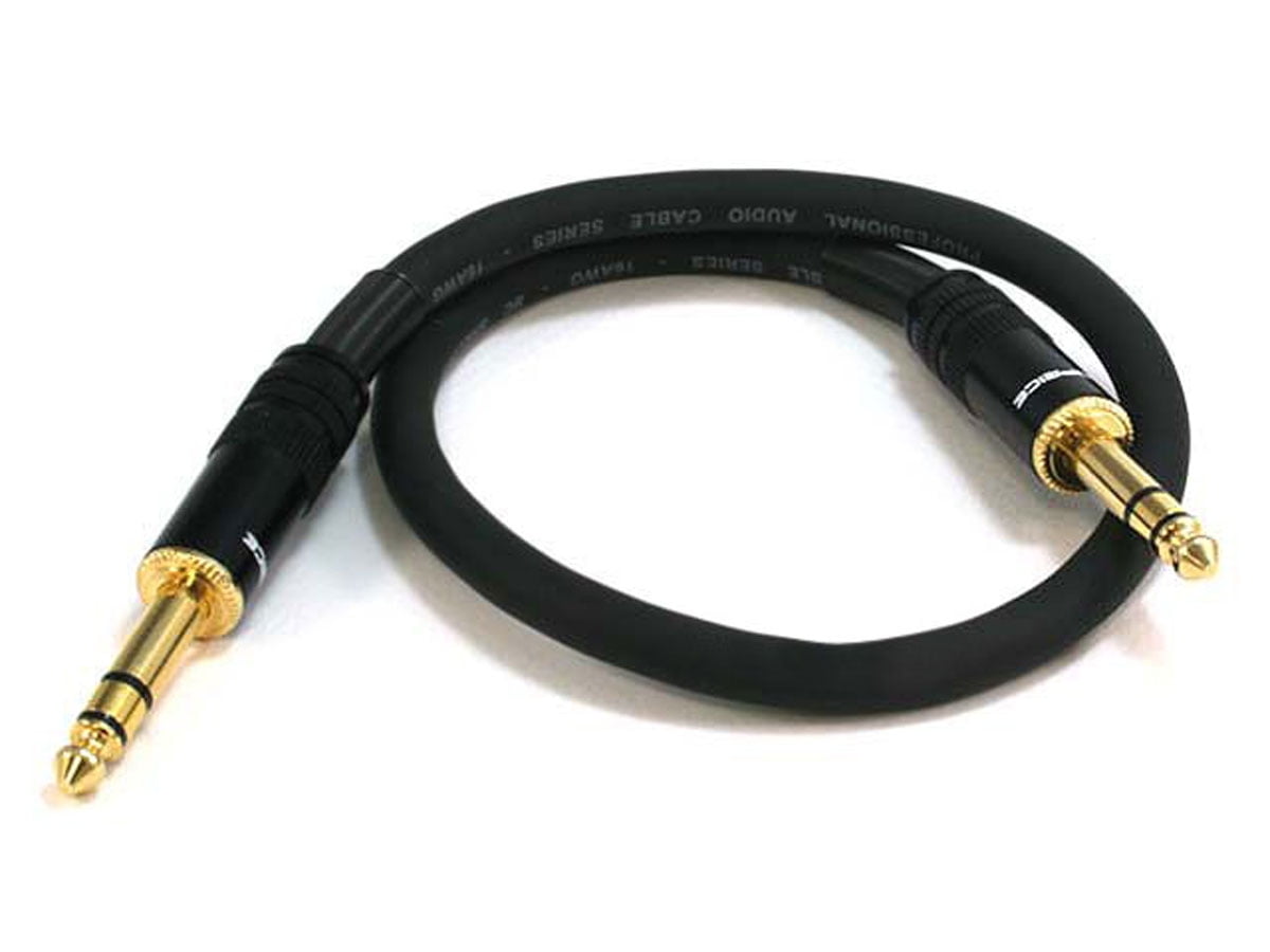 Monoprice Premier Series 1/4 Inch (TRS) Male to Male Cable Cord - 1.5 ...