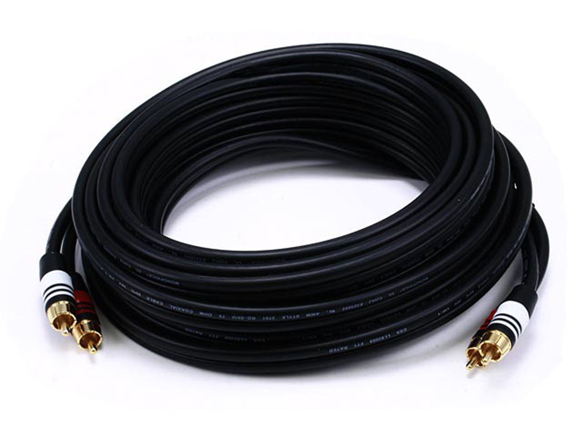 Monoprice Premium Two-Channel Audio Cable - 25 Feet - Black | 2 RCA ...