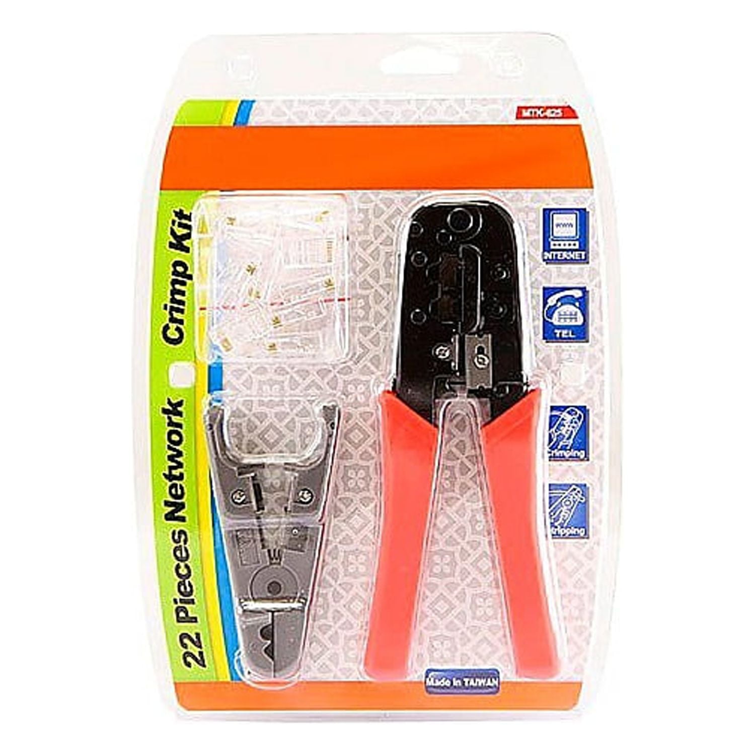 Monoprice RJ-45/RJ11 Stripping and Crimping Tool Kit w/ Modular Plugs ...