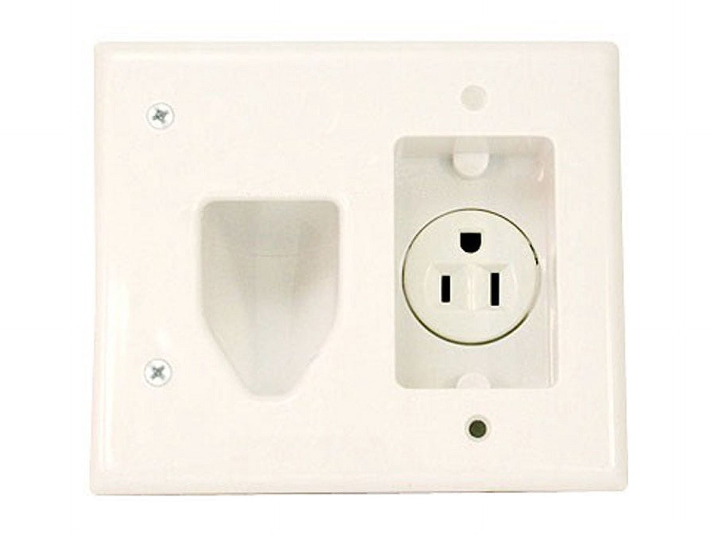 Monoprice Recessed Low Voltage Cable Wall Plate With Recessed Power ...