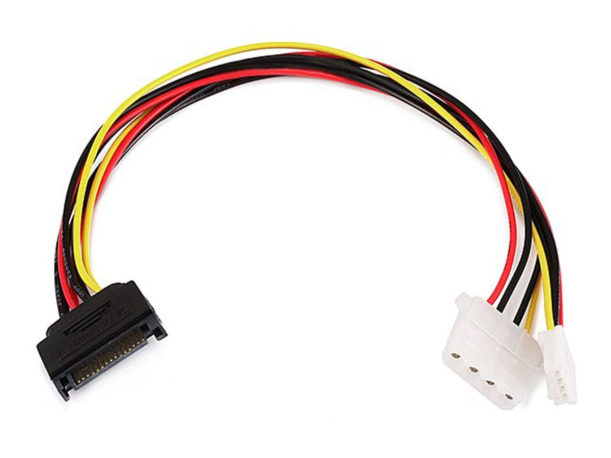 Monoprice SATA Cable - 1 Feet - SATA 15-pin Male to 4-pin Molex and 4 ...