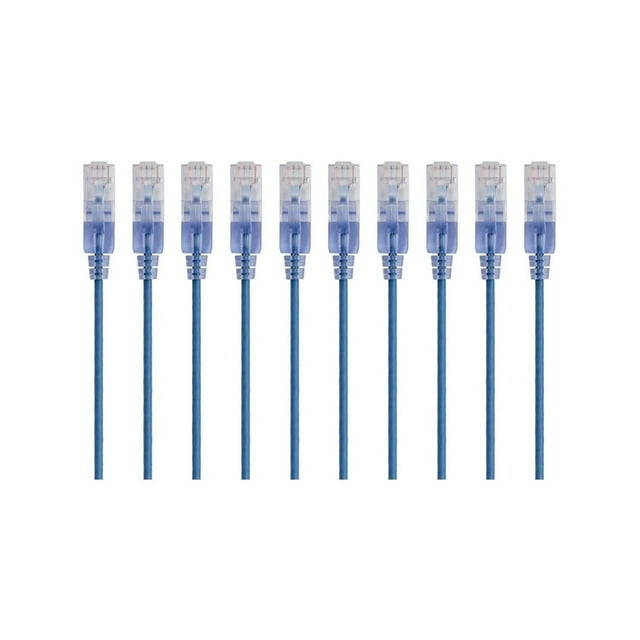 Monoprice SlimRun Cat6A Ethernet Patch Cable - Network Internet Cord - RJ45, 550Mhz, UTP, Pure ...