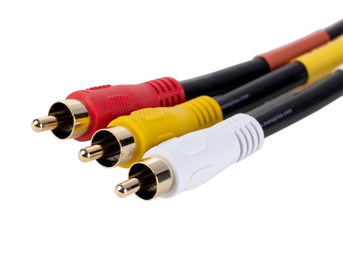 Monoprice Stereo Video Dubbing Composite Cable - 6 Feet - Black ...