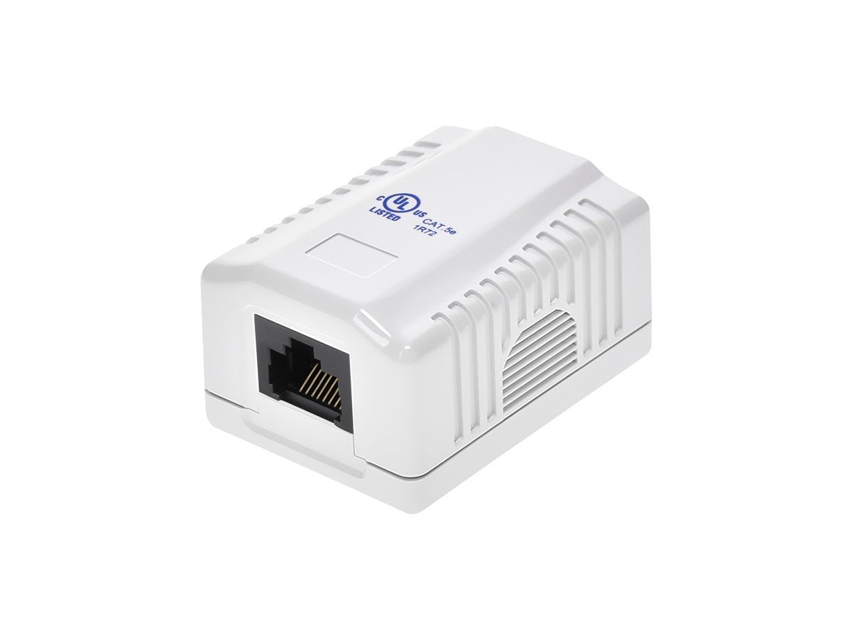 Monoprice Surface Mount Box,Cat5e,1P,White 7090 - Walmart.com