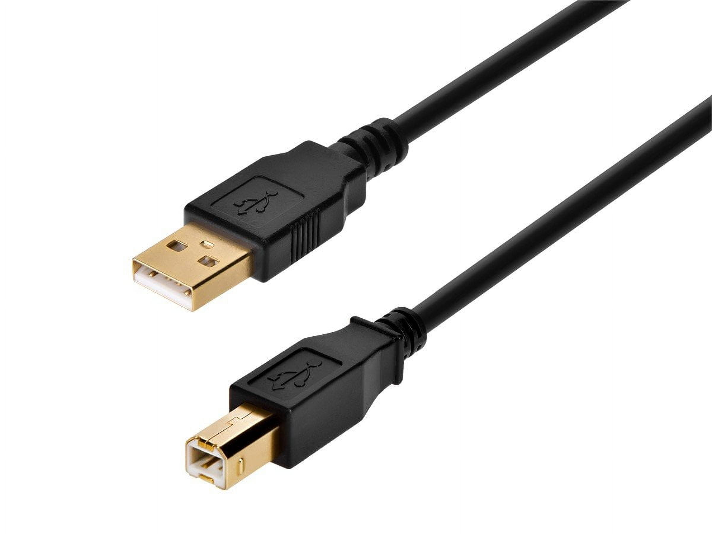 Monoprice 10ft Gold Plated 28/24AWG USB 2.0 A Male to B Male Cable ...