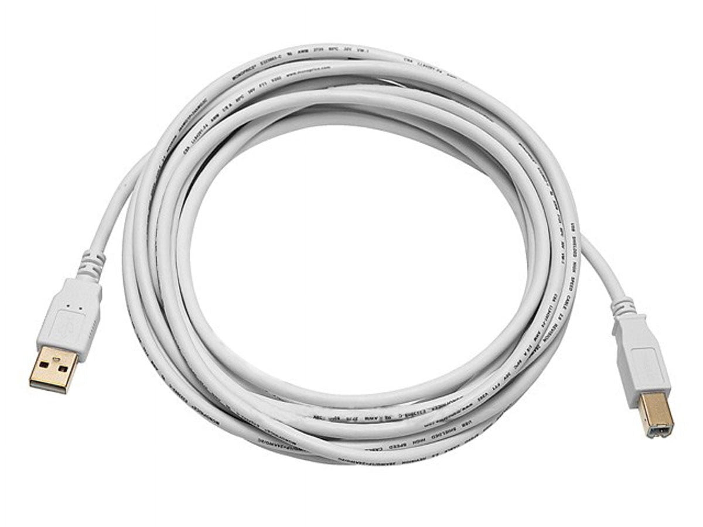 Monoprice USB 2.0 Cable - 10 Feet - White | USB Type-A Male to USB Type ...