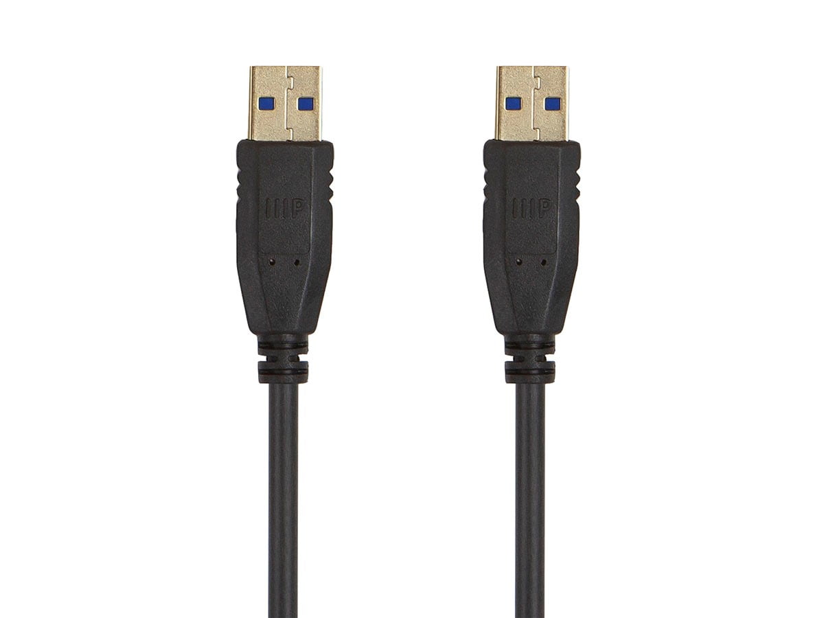 Monoprice USB 3.0 Type-A to Type-A Cable - 6 Feet - Black, For Data ...