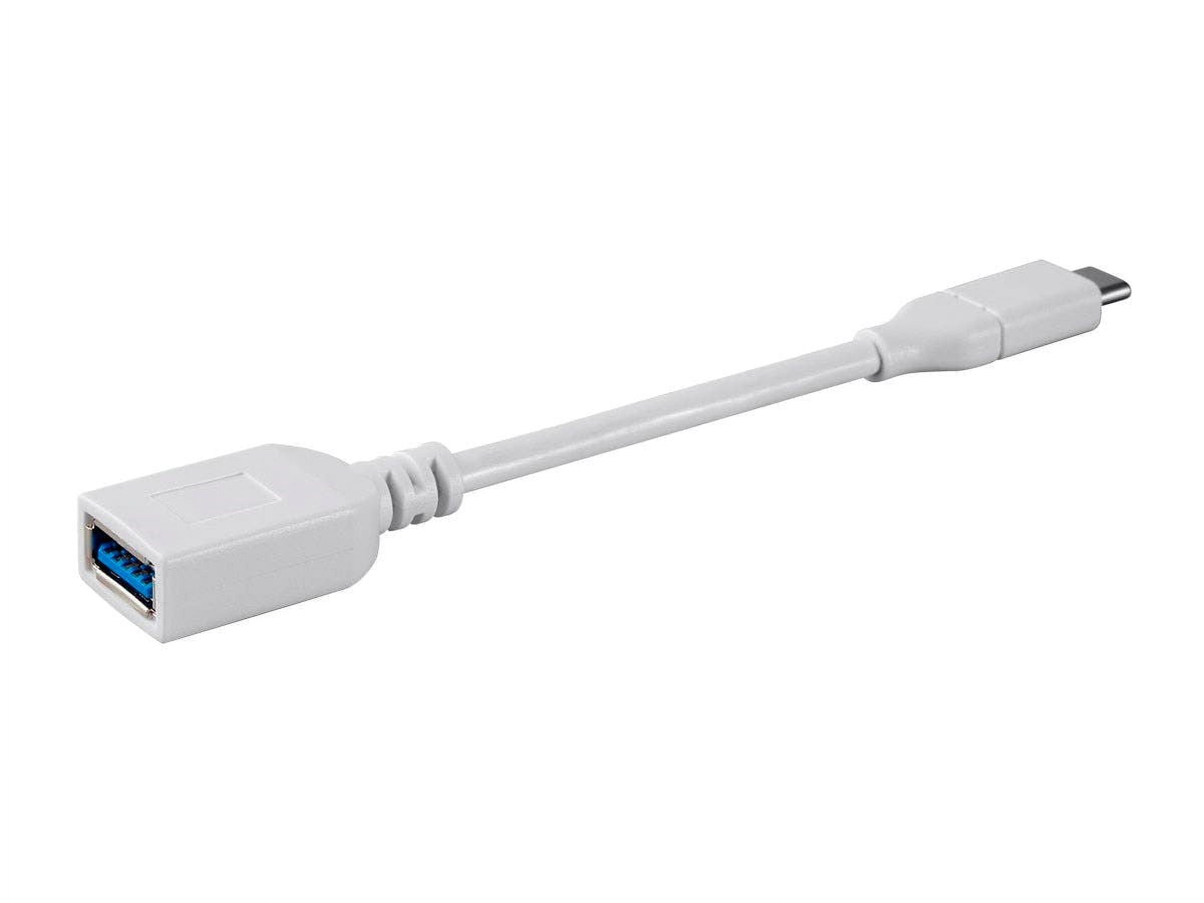 Monoprice USB C to USB A Female Extension Cable, 0.5 Feet, White, Fast ...