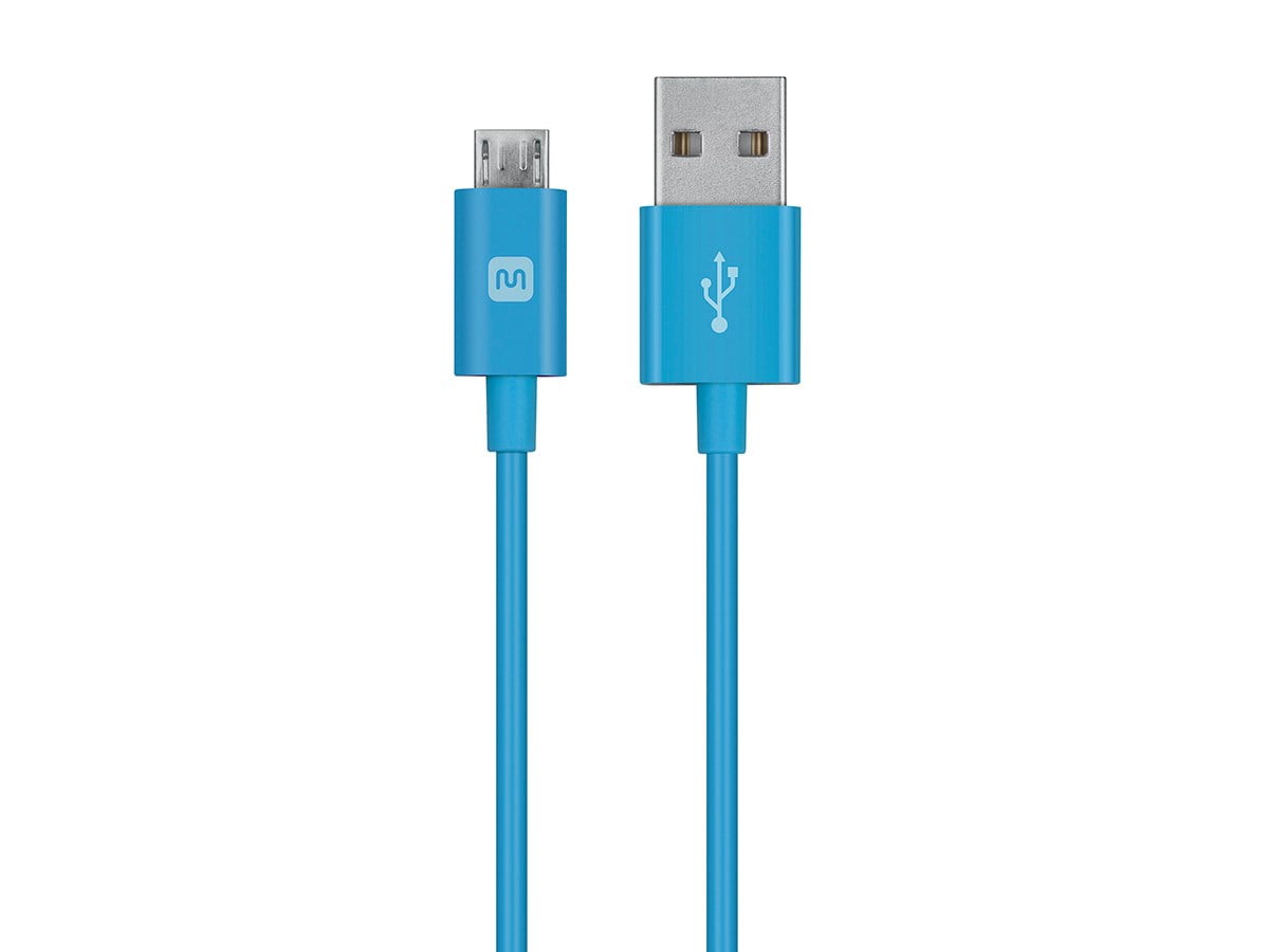 Monoprice USB Type-A to Micro Type-B Cable - 10 Feet - Blue | 2.4A, 22 ...