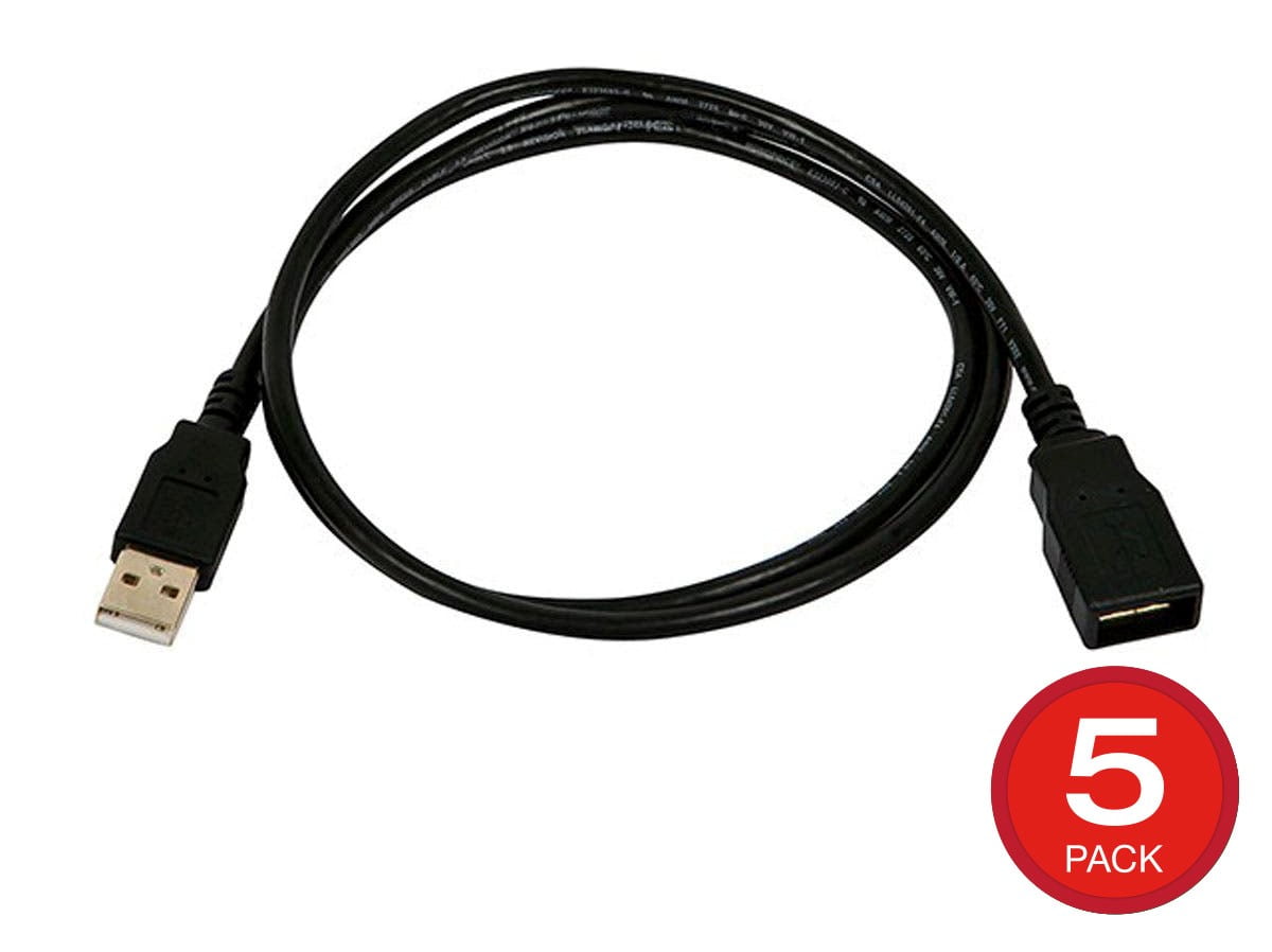 Monoprice USB Type-A to USB Type-A Female 2.0 Extension Cable - 3 Feet ...