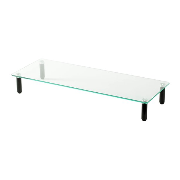 Monoprice Workstream Universal Monitor Riser Shelf Desk Riser, Glass ...